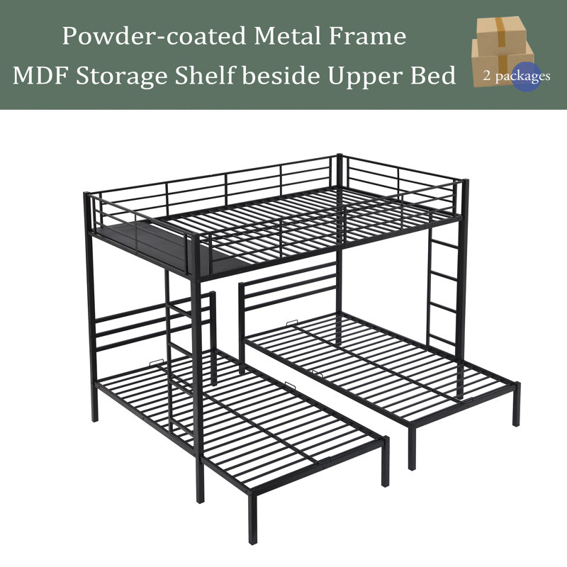 Isabelle & Max™ Adaidh Twin over Twin over Full Triple Bunk Bed with Shelves by Isabelle & Max ...